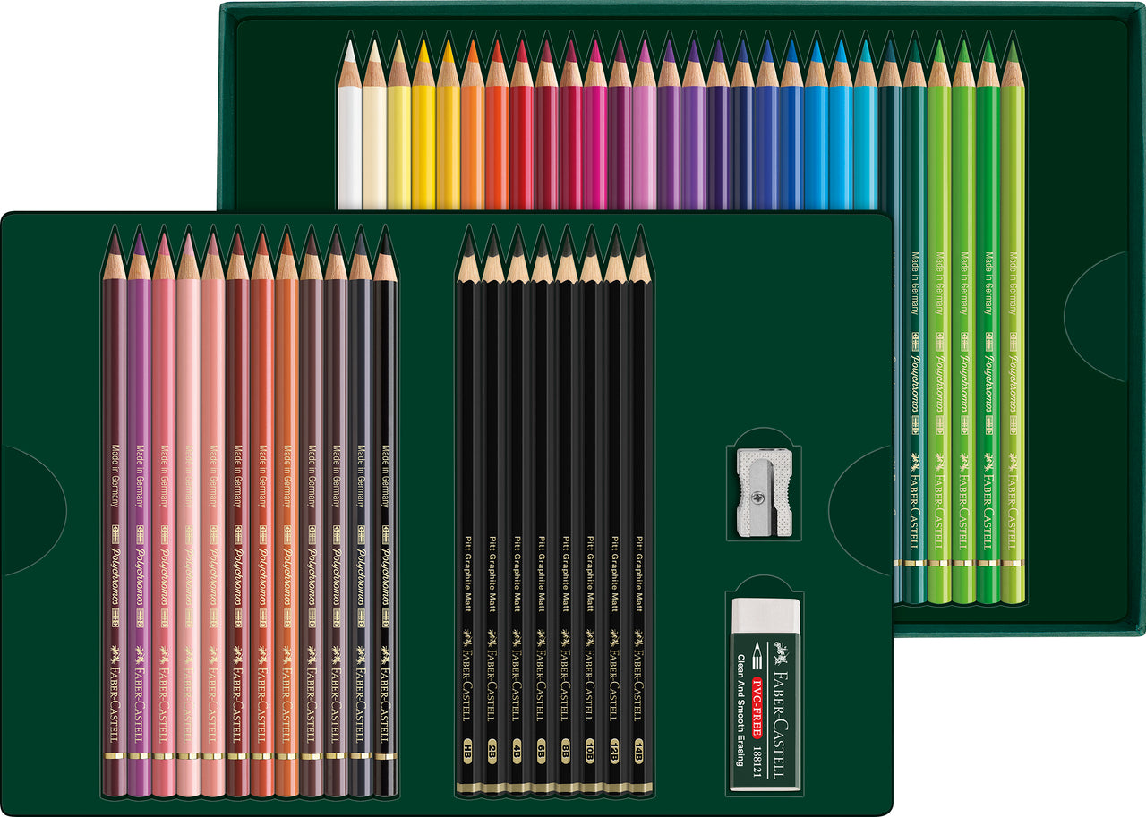Polychromos & Pitt Graphite Matt, Set of 50