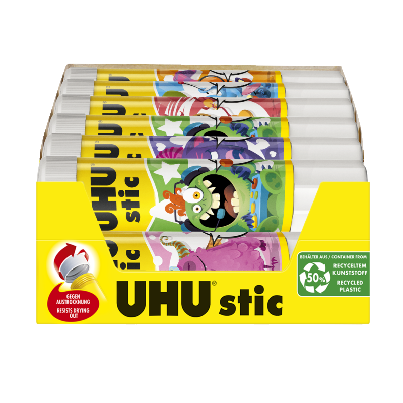 UHU Glue Stic Monster Edition, 21g, Box of 12
