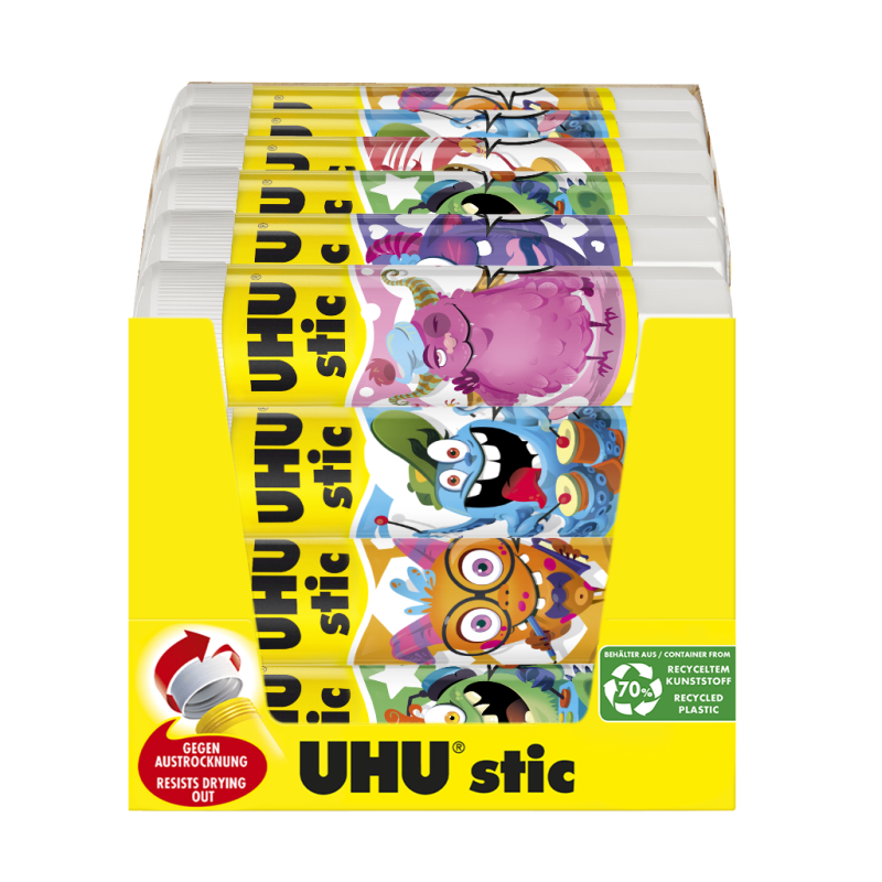 UHU Glue Stic Monster Edition, 8.2g, Box of 24