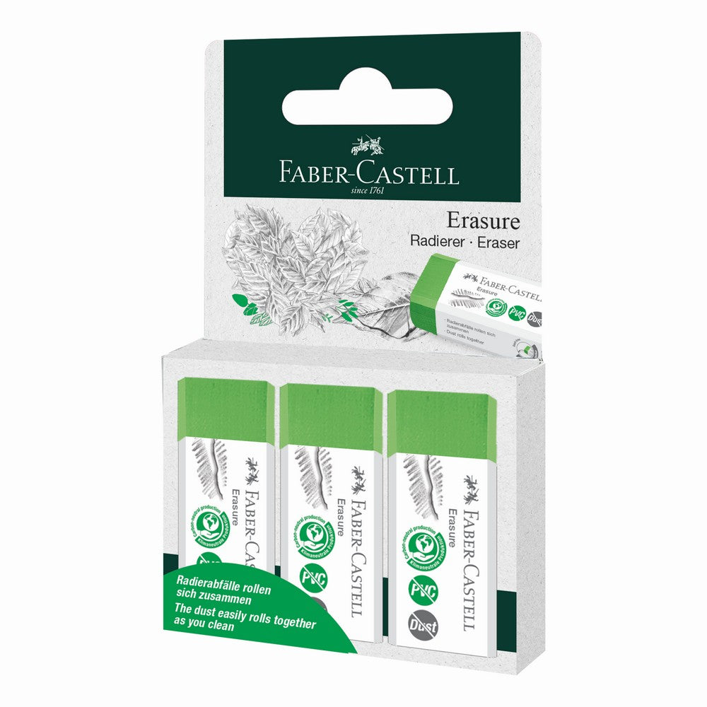 Erasure PVC-Free & Dust-Free Eraser - Size 30, Pack of 3 – Faber ...