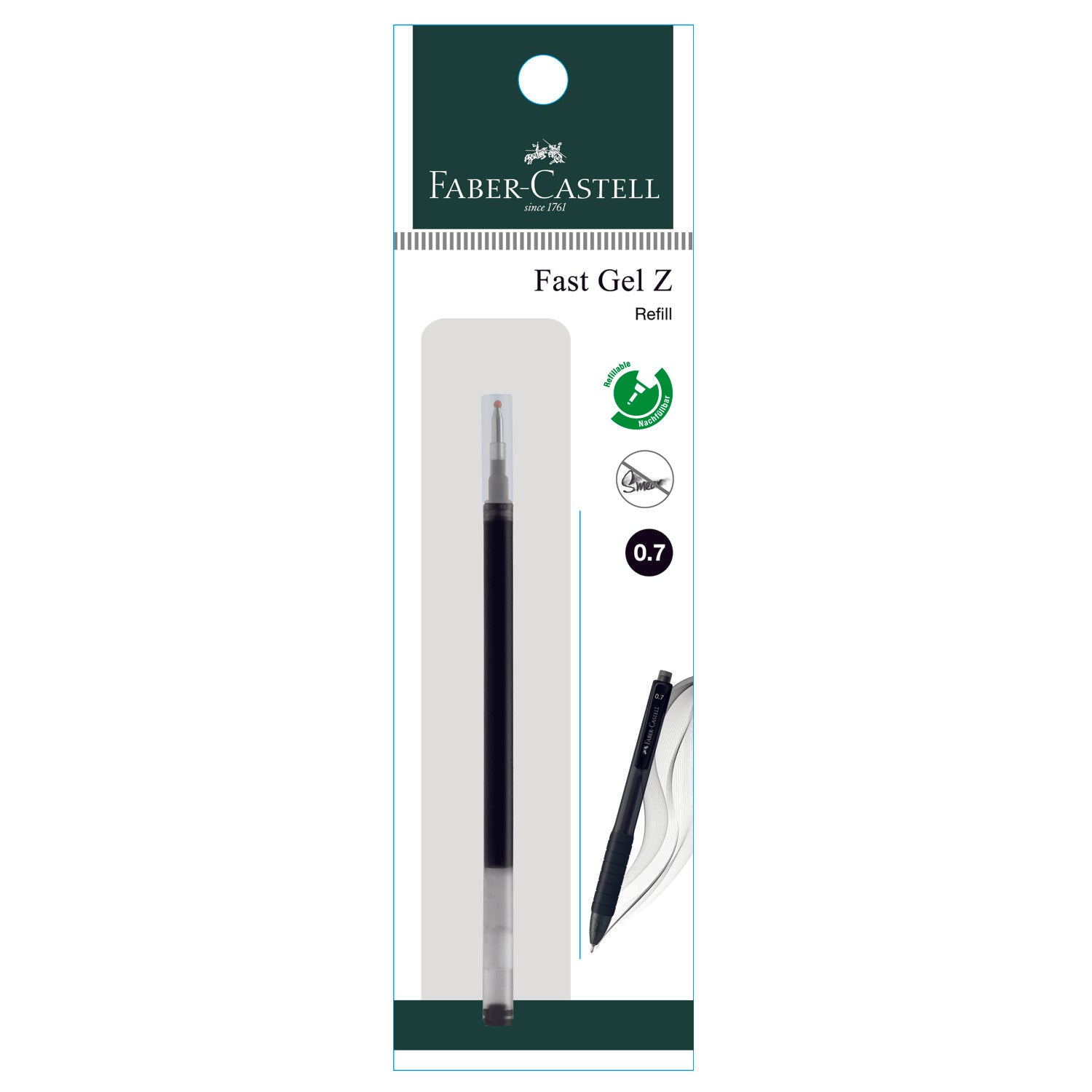 Gel Pen Fast Gel Z / Arté Gel Refill 1x PB, Black 0.7