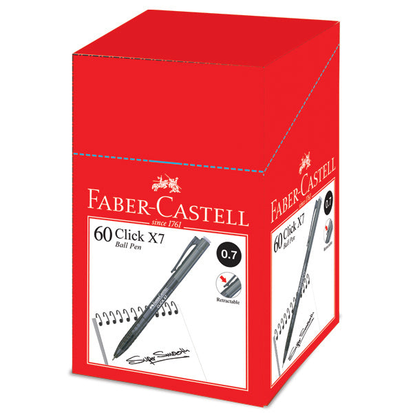Ball Pen Click X7 Box of 60, Black 0.7